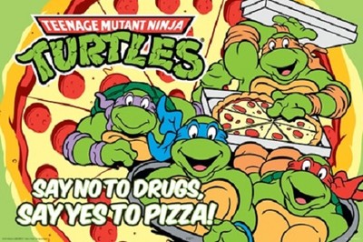 SAY NO TO DRUGS YES TO PIZZA TEENAGE MUTANT NINJA TURTLES RETRO POSTER ...