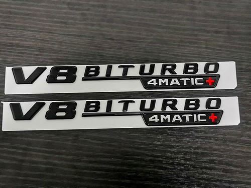 NEW Gloss Black V8 BITURBO 4MATIC+ logo For Mercedes-Benz E63 E63S AMG ...