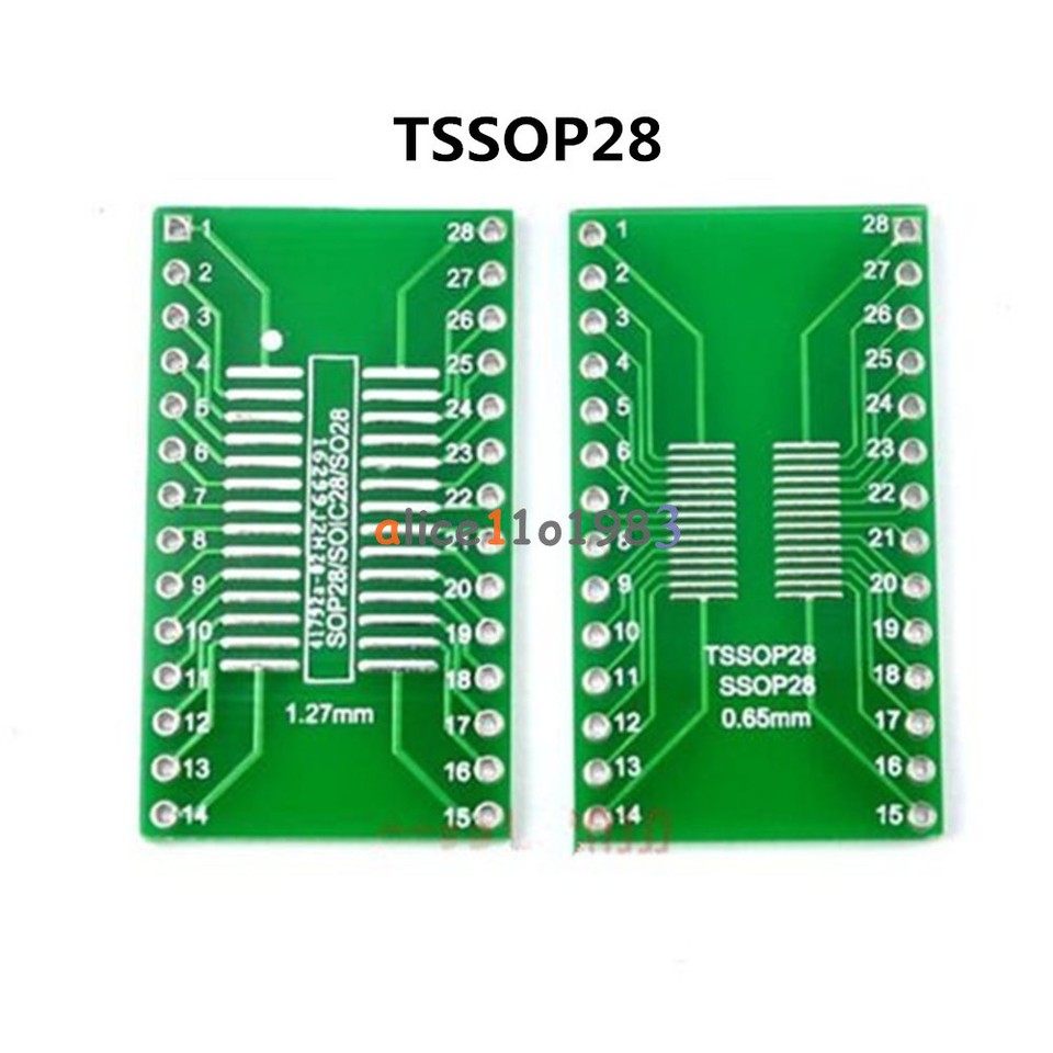 10PCS SOP28 SSOP28 TSSOP28 to DIP28 Adapter Converter PCB Board 0.65/1 ...