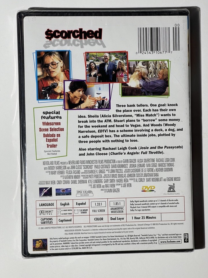 Scorched DVD Alicia Silverstone Woody Harrelson John Cleese BRAND NEW ...
