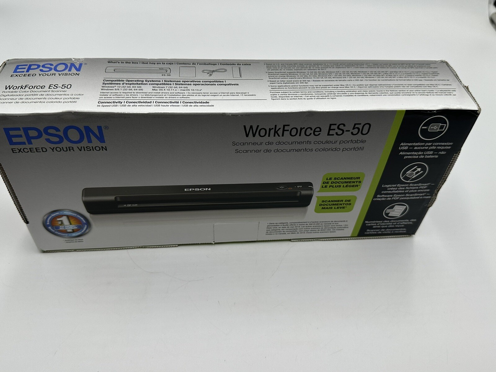 Epson ES-50 WorkForce Portable Document Scanner - Black | eBay