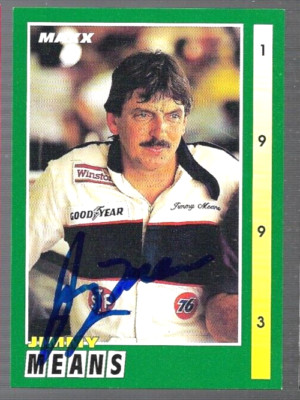 NASCAR Jimmy Means signed 1993 MAXX racing card #52 | eBay