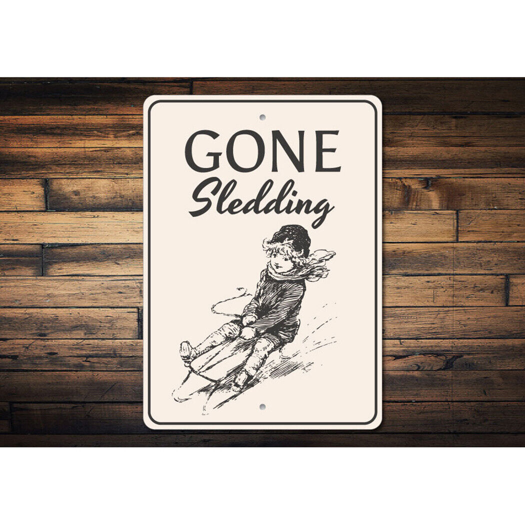 Sledding Sign, Sledding Decor, Sled Sign, Sled Aluminum Metal Decor ...