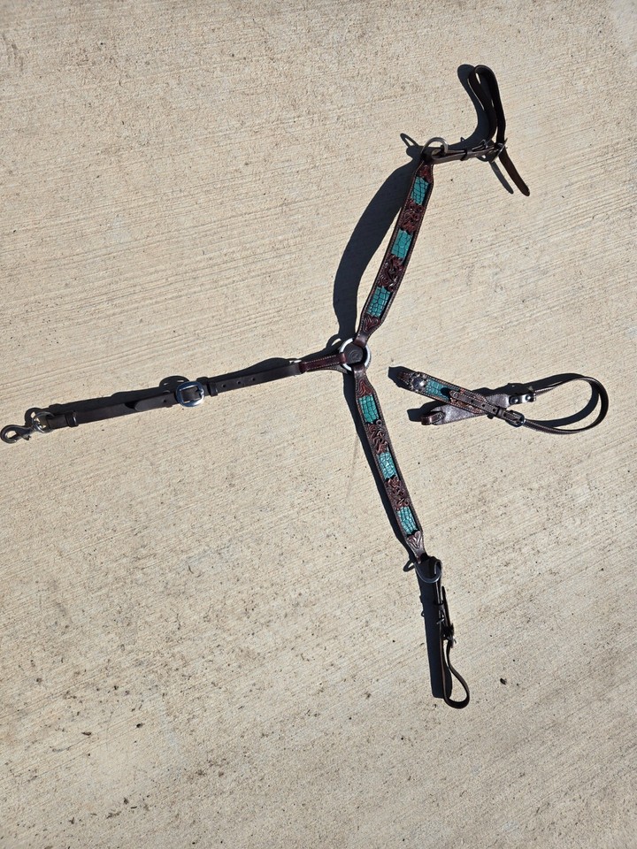 circle y tack set teal gator | eBay