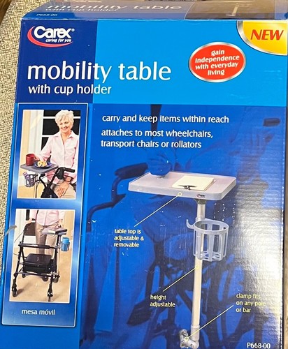 Carex Mobility Table w/ cup holder P668-00 for wheelchair or rollator ...