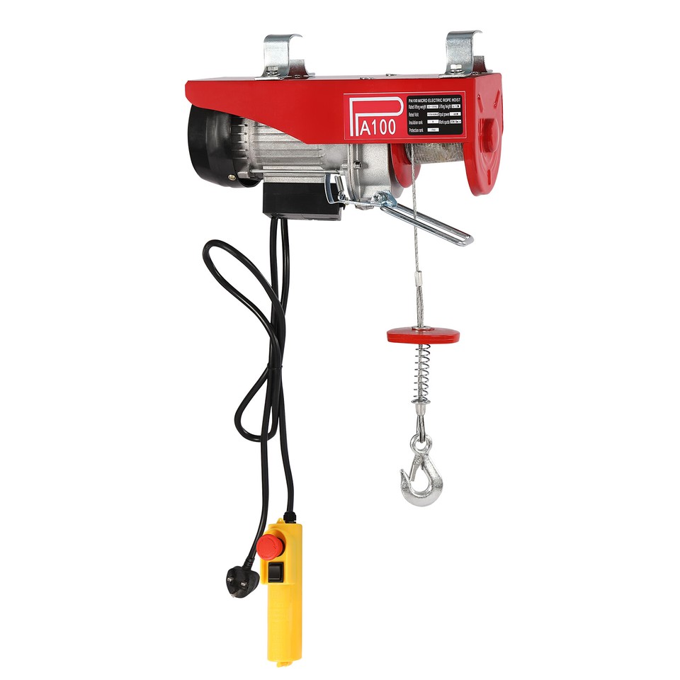 100kg Electric Pulley Crane Scaffold Hoist Winch Workshop Garage Cable ...