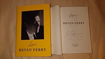 Bryan Ferry Lyrics Signed Book Roxy Music UK First Printing Edition ...