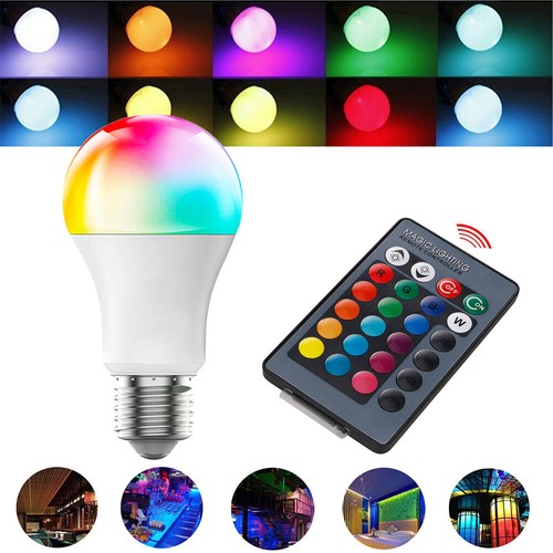 16 Color Changing Lamp E27 Smart RGB LED Bulb Light With IR Remote ...