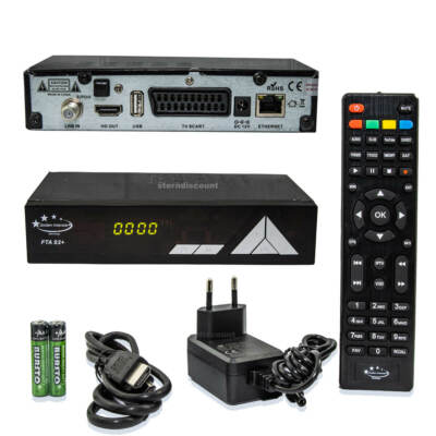 HDTV Digital SAT Receiver GI FTA S2+ Schwarz USB Scart LAN DVB-S2 1080p ...