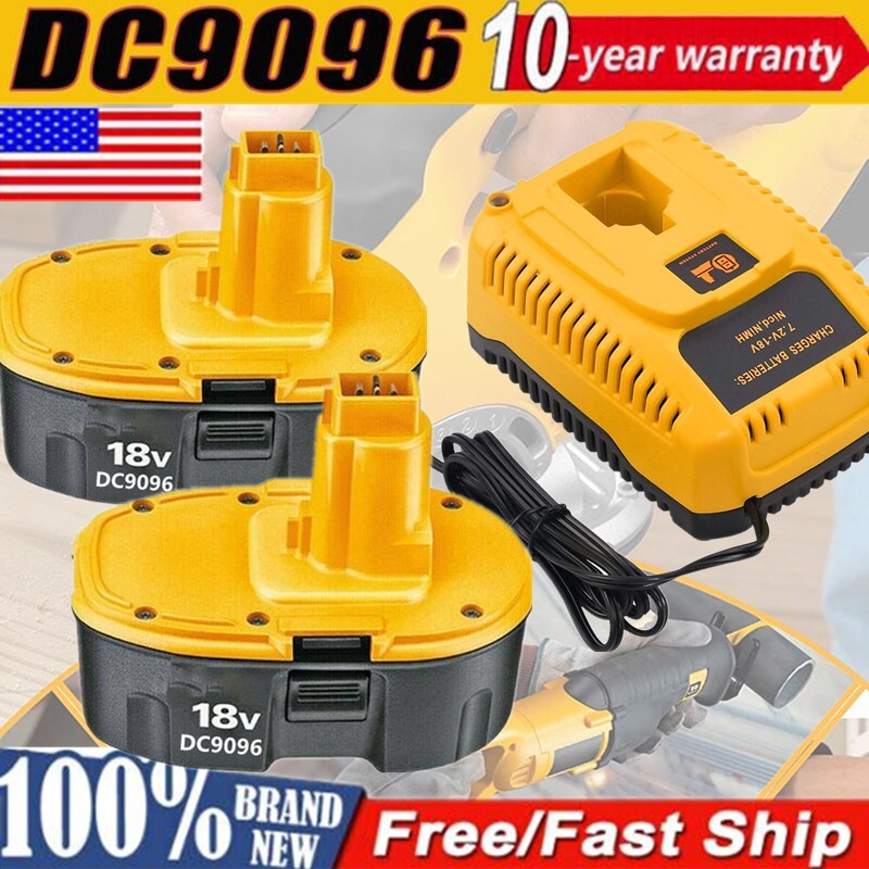 18V 18 Volt Replacementfor Dewalt Battery / Charger DC9096-2 DC9098 ...