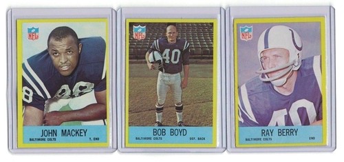 1967 PHILADELPHIA BALTIMORE COLTS LOT:RAY BERRY #14,BOB BOYD #15,JOHN ...