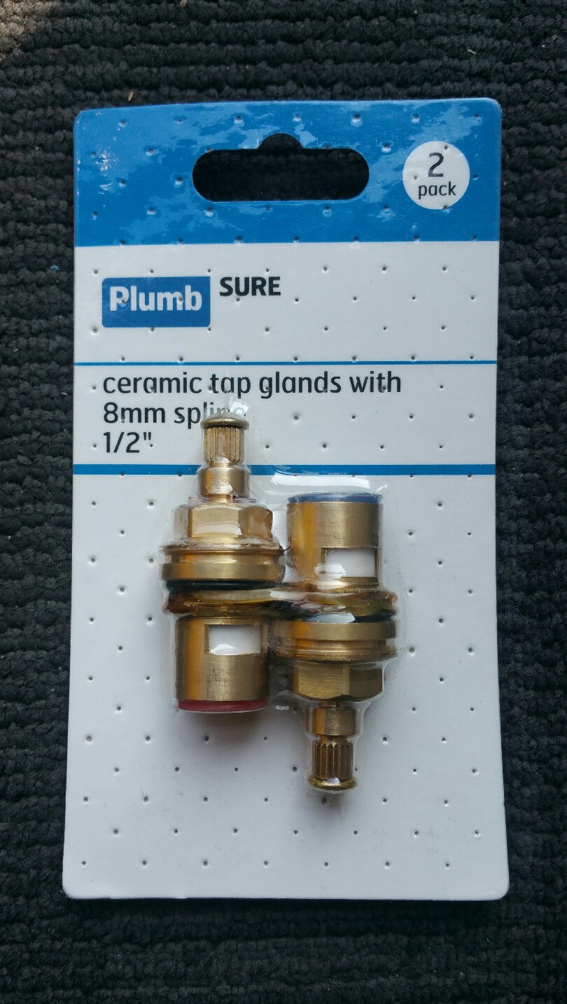 PLUMBSURE TAP GLAND CERAMIC WITH 8mm SPLINE INSERT CARTRIDGE 1/2" 12 ...