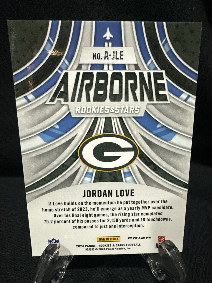 2024 Rookies And Stars Jordan Love Airborne Red Plaid | eBay