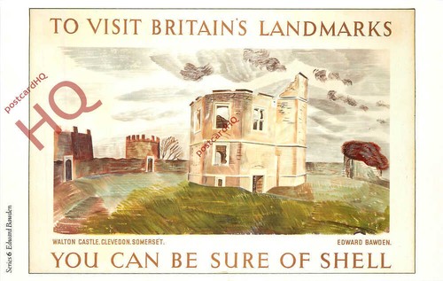 Postcard:-Shell Advertising, Walton Castle, Clevedon, Edward Bawden ...