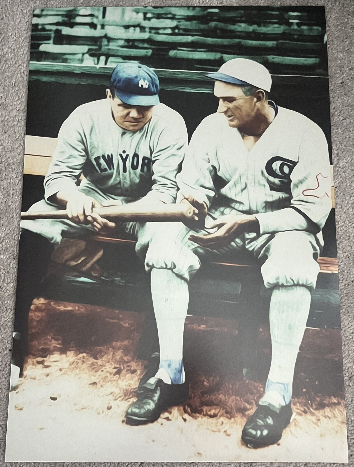 Babe Ruth - Shoeless Joe Jackson Yankees Blacksox Whitesox 16x24 ...