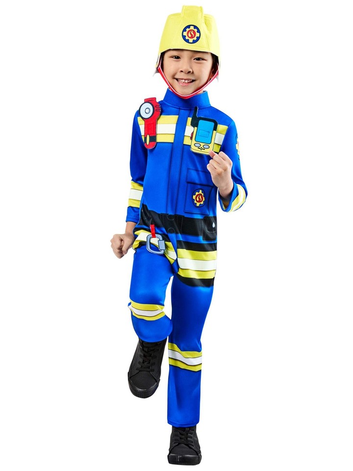 Fireman Sam Costume Childrens Official Cartoon Tv Fancy Dress Outfit ...