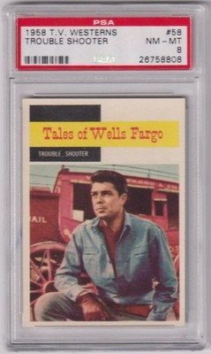 1958 NBC TV Westerns Trouble Shooter #58 Tales of Wells Fargo PSA 8 | eBay