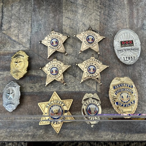 10 Security Officer Badges Lot 2 Captain 2 Lieutenant Plus 10 Pins | eBay