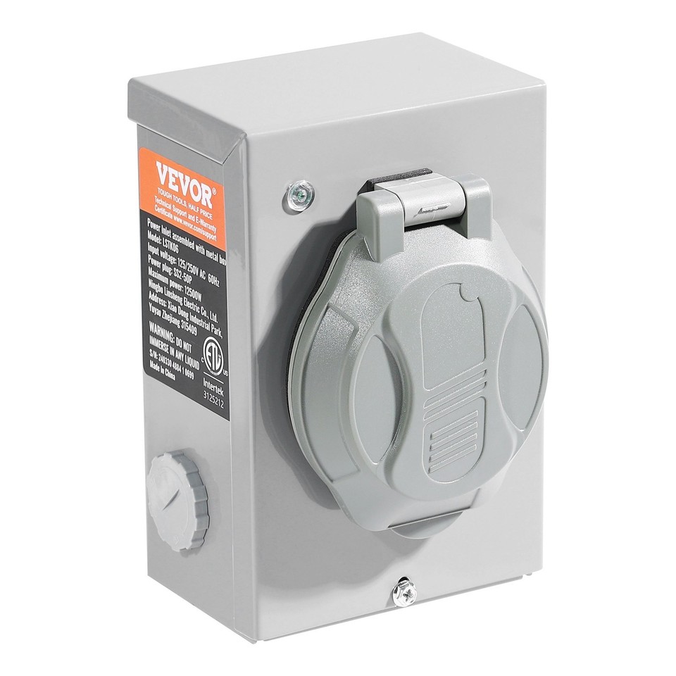 [New]50 Amp Generator Cord and Power Inlet Box Kit, 50FT, NEMA 14-50P ...