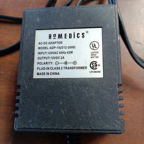 Homedics AC/DC Power Supply Adapter ADP-10 Input: 120 VAC Output: 12 ...