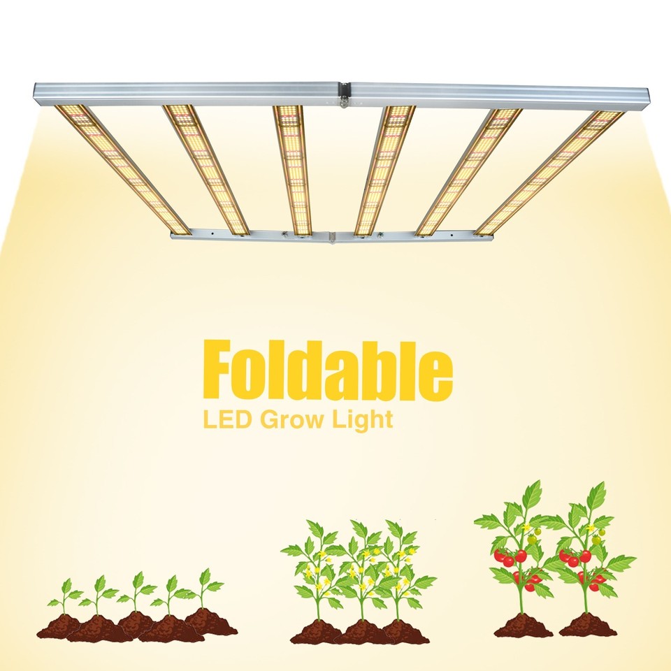 640W 6 Bar LED Grow Light Full Spectrum Linkable Seedling Veg ...