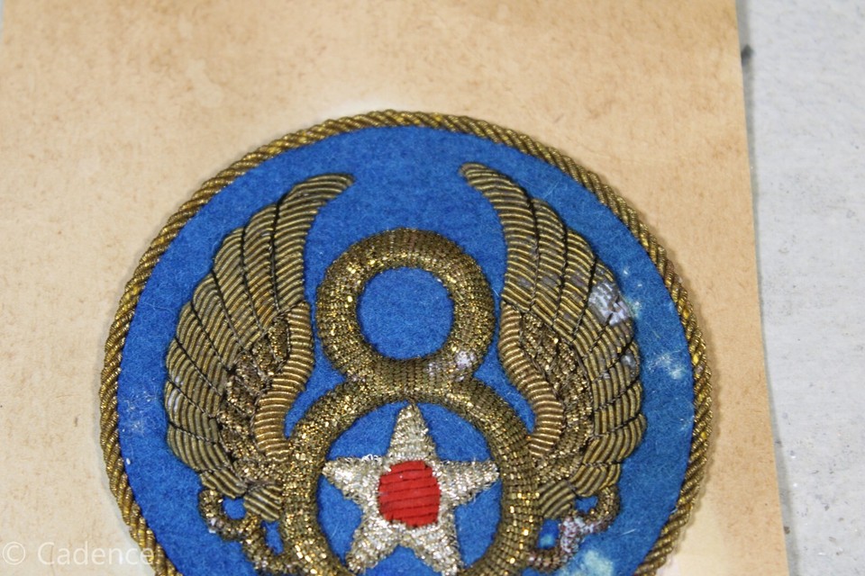 US WW2 8th Air Force Bullion Patch German Made. From Tailor Sample Book ...