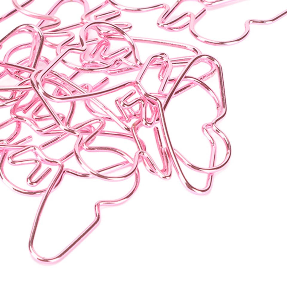 100 Cute Paper Clips Pink Light Portable Fun Clips For Office FER ...