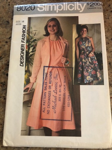 🌼 1977 SIMPLICITY 8020-LADIES DRAWSTRING BACK-WRAP SUNDRESS-JACKET ...