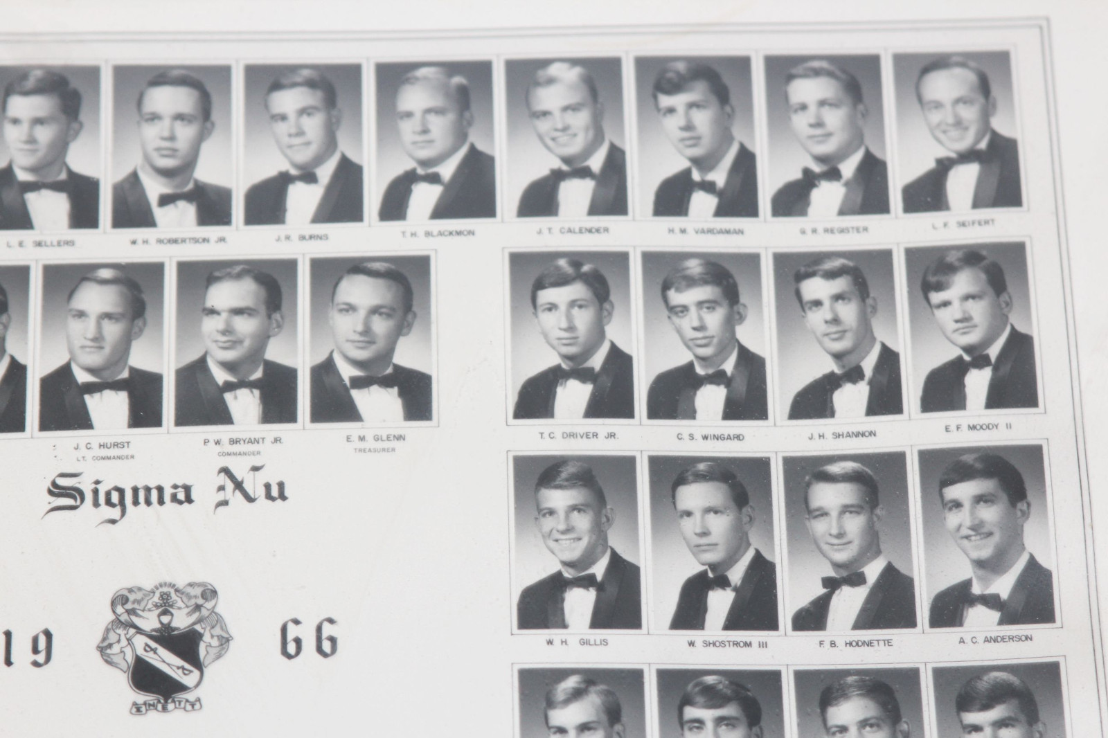 1966 Sigma Nu University of Alabama Crimson Tide Group Photo College ...
