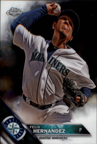 2016 Topps Chrome Seattle Mariners Baseball Card #192 Felix Hernandez ...
