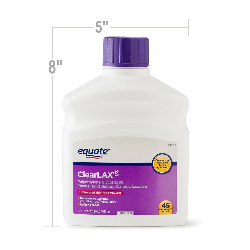 Equate Polyethylene Glycol 3350 Unflavored Powder for Solution, 45 ...