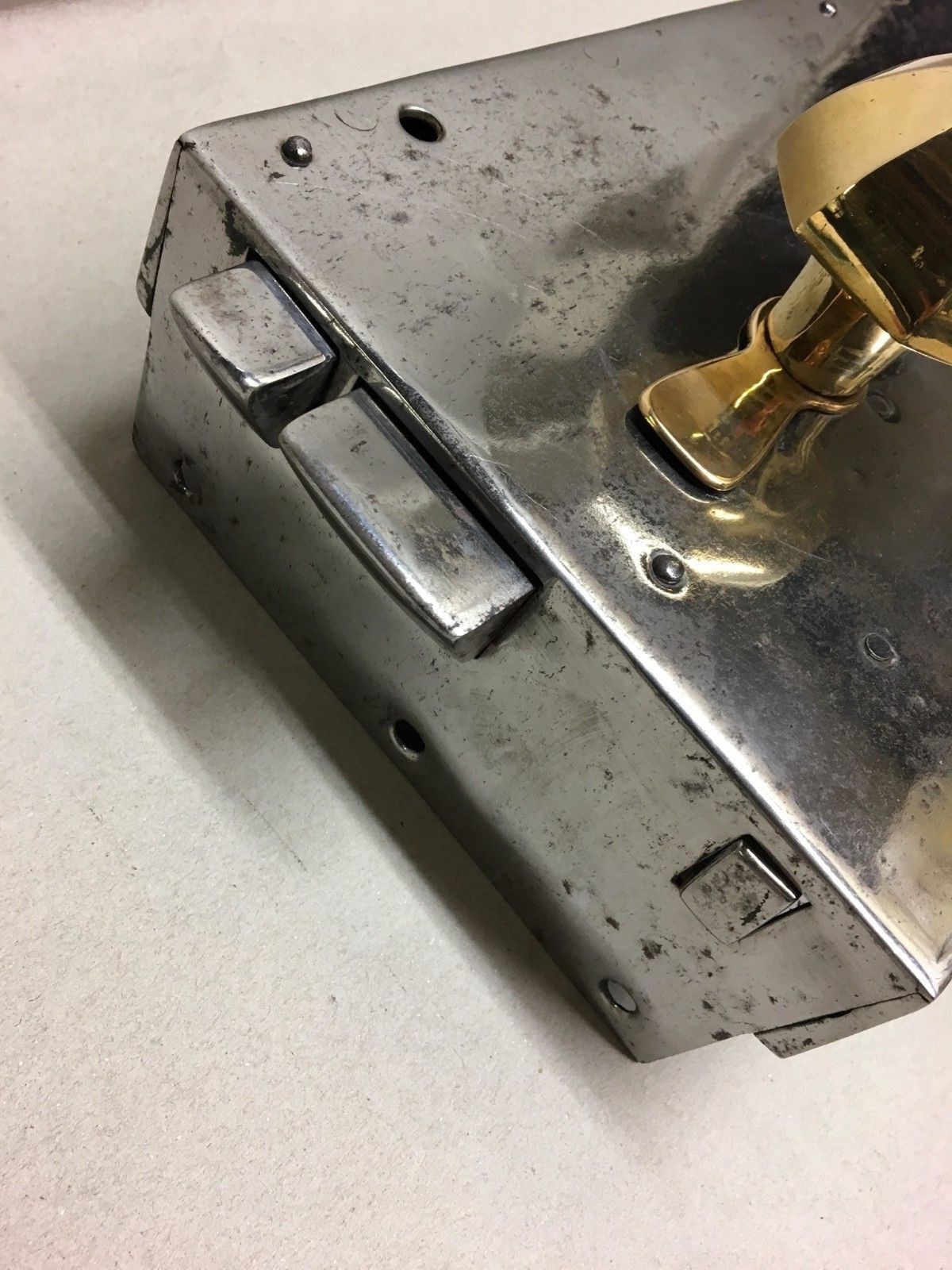 Original Georgian Antique Cast Iron Brass Door Rim Lock Box Key ...