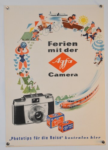 Original German Vintage Poster - AGFA Camera - Ca. 1960 seize A2 ( 16,5 ...
