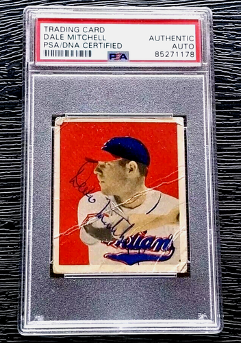 DALE MITCHELL AUTOGRAPHED SIGNED 1949 BOWMAN ROOKIE BASEBALL CARD PSA ...