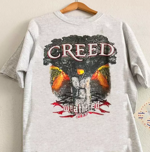 Weathered 2002 Tour Creed Band T-Shirt Sport Gray Unisex Size S-5XL ...