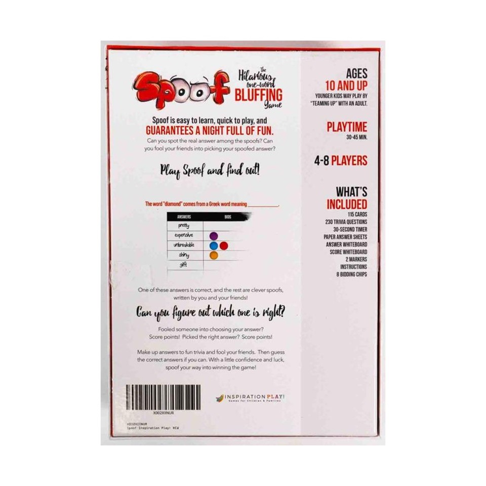 Inspiration Pla Board Game Spoof - The Hilarious One-Word Bluffing G ...