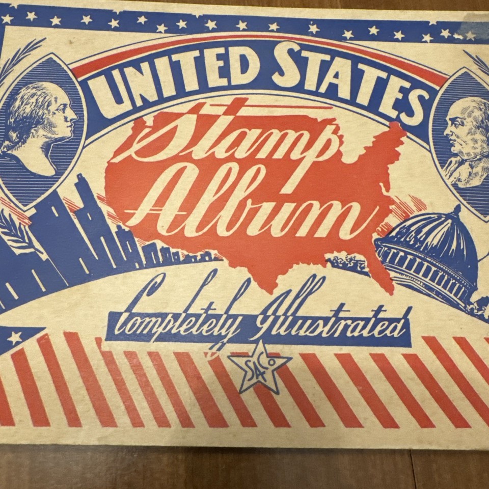Antique United States Stamp Album Collection Completely Illustrated ...