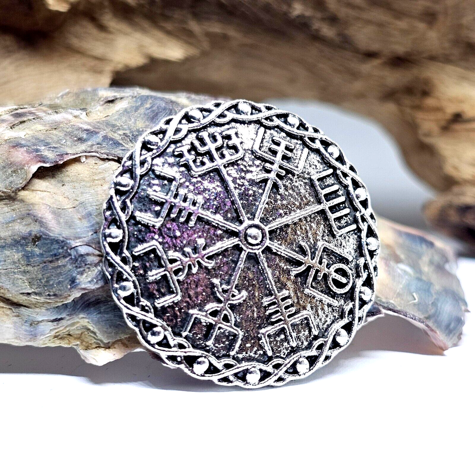 Vegvisir Pin Badge Wayfinder Compass Brooch Viking Norse Lapel Bag Hat ...
