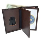 FBI Agent Badge Wallet Brown Leather Double ID Federal Style Mens ...
