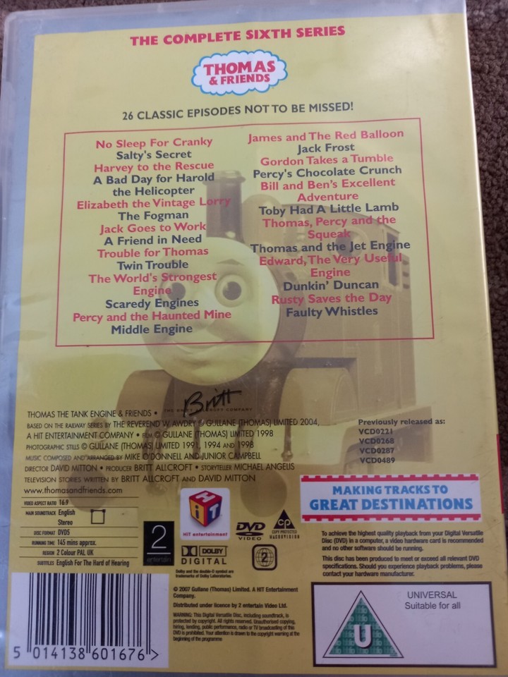 THOMAS TANK ENGINE SERIES 6 DVD KIDS 26 EPISODES | eBay
