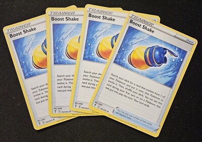Boost Shake 4x Trainer Playset Item 142/203 SWSH Evolving Skies Pokémon ...
