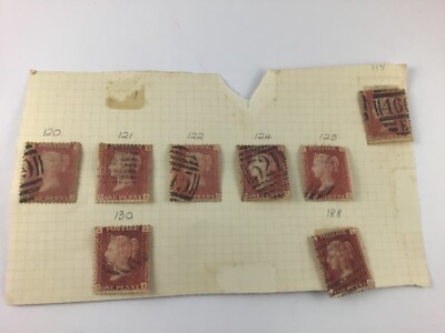 Lot Of 8 Antique British Penny Red Postage Stamps | eBay
