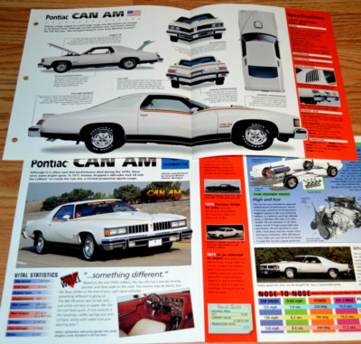 1977 PONTIAC CAN AM SPECS INFO ORIGINAL POSTER BROCHURE VINTAGE 77 ...