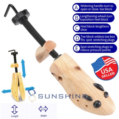 Women Men Adjustable 2-way Expander Tree Wooden Shoes Boots Stretcher ...