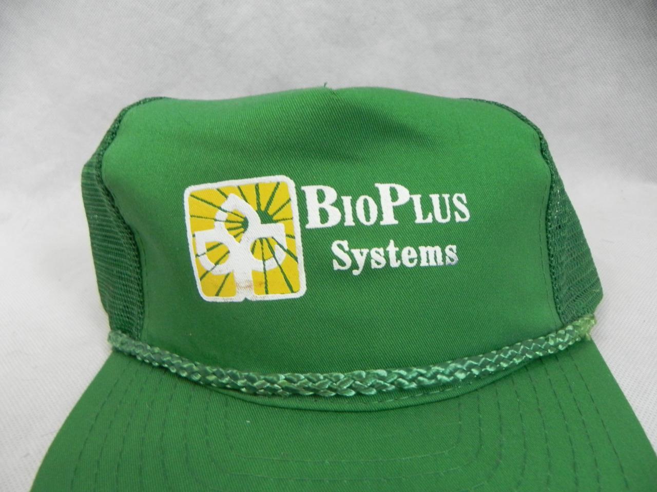 Vintage BioPlus Systems Green Snapback Hat Mesh Back Farmers Trucker ...