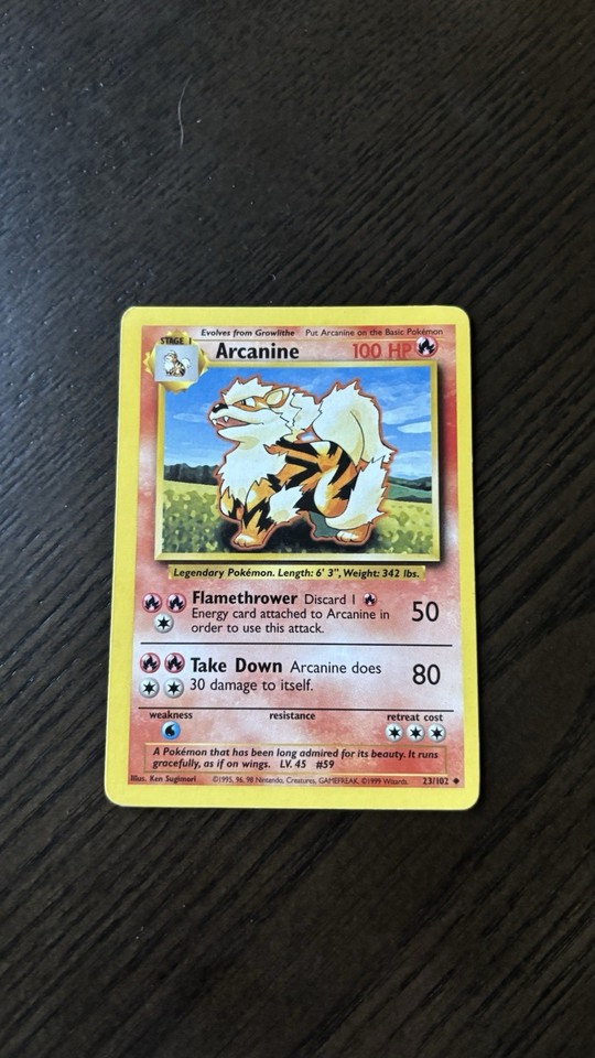 Pokémon TCG Arcanine Base Set 23/102 Regular NM | eBay