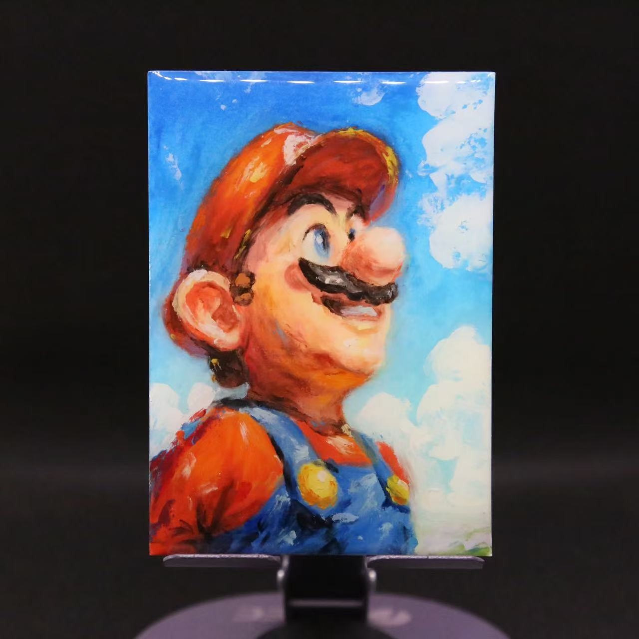 Super Mario 【Oil Painting/Surface Sealing】 1/1 Hand Drawn Sketch Card ...