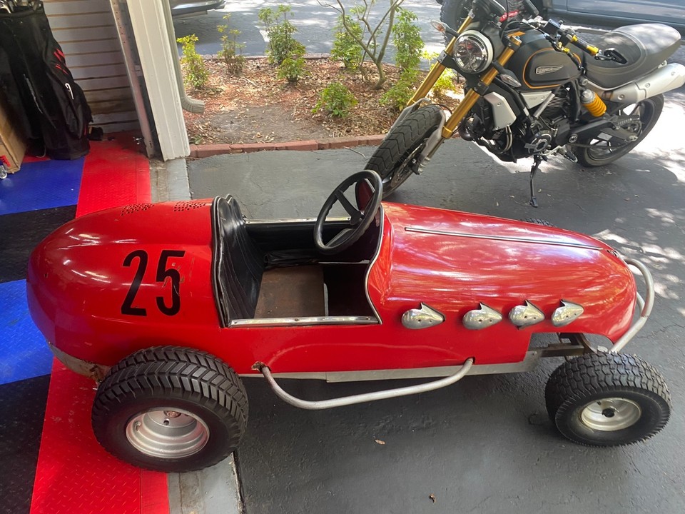 Vintage Steel Body Go Kart 1950's ? Midget Racing Kart Antique | eBay