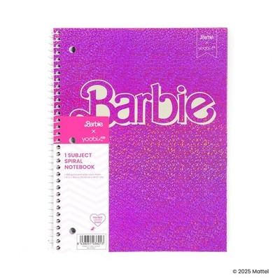 Yoobi Barbie 1 Subject Wide Ruled Notebook 8x10.5 Hot Pink Logo | eBay