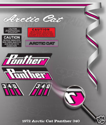 1972 ARCTIC CAT PANTHER 340 DECAL GRAPHIC KIT LIKE NOS | eBay